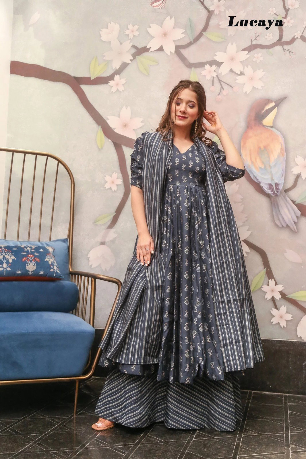 Lucaya Vol 15 Printed Full flair Kurti With Bottom Dupatta Catalog ...