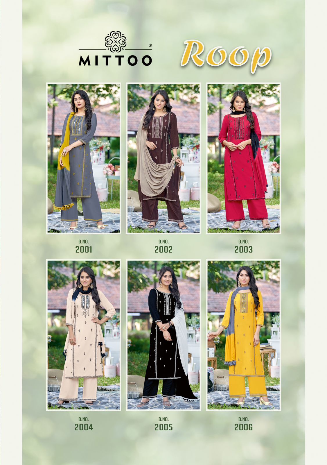 Roop By Mittoo Rayon Embroidery Kurti With Bottom Dupatta Wholesale ...