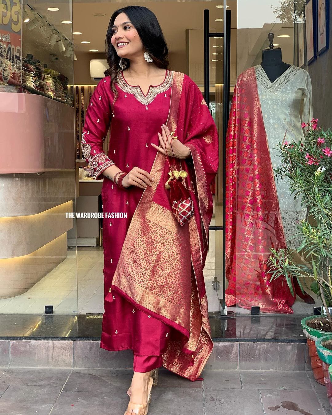 Akshar Designer Chanderi Silk Embroidery Kurti With Bottom Dupatta ...
