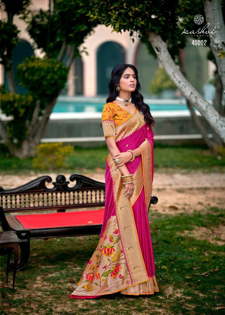 Kashvi Saffron New Designer Festive Wear Heavy Designer Pure Silk Saree ...