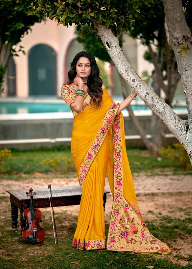 Kashvi Saffron New Designer Festive Wear Heavy Designer Pure Silk Saree ...