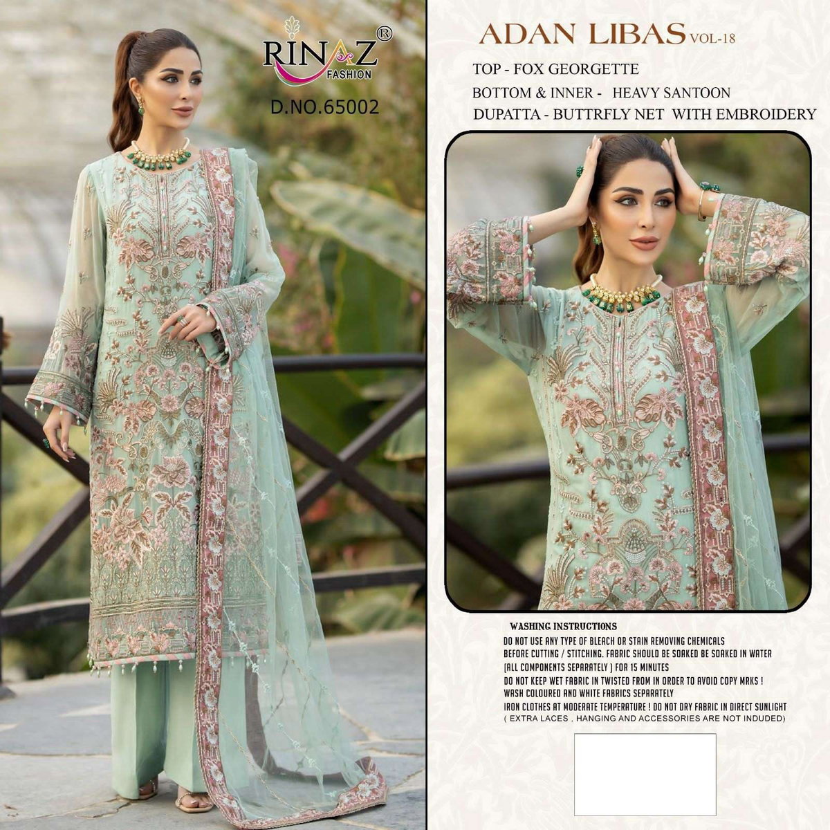 Rinaz Adan Libas Vol 18 Wholesale Georgette Pakistani Suits - The ...