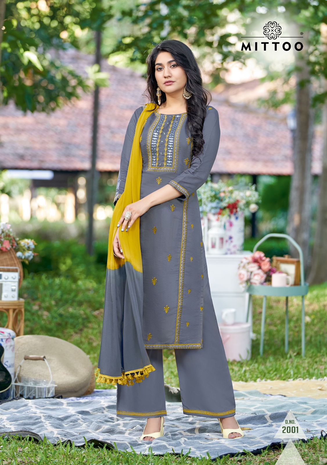 Roop By Mittoo Rayon Embroidery Kurti With Bottom Dupatta Wholesale ...