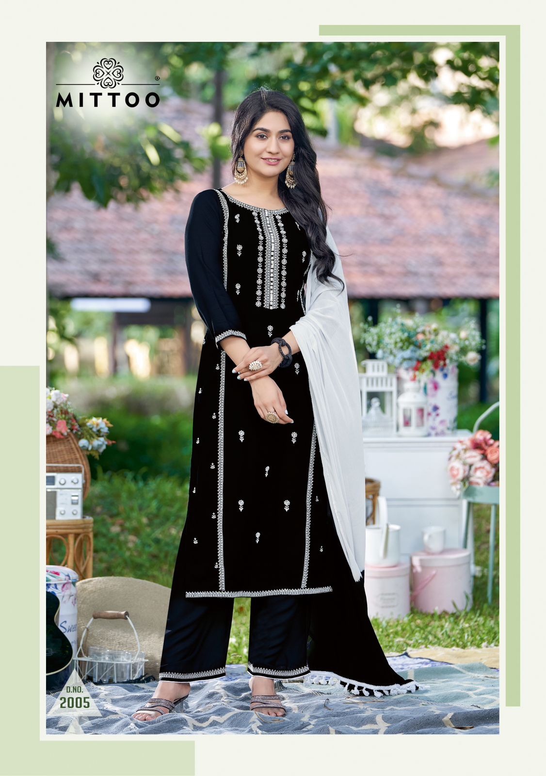 Roop By Mittoo Rayon Embroidery Kurti With Bottom Dupatta Wholesale ...