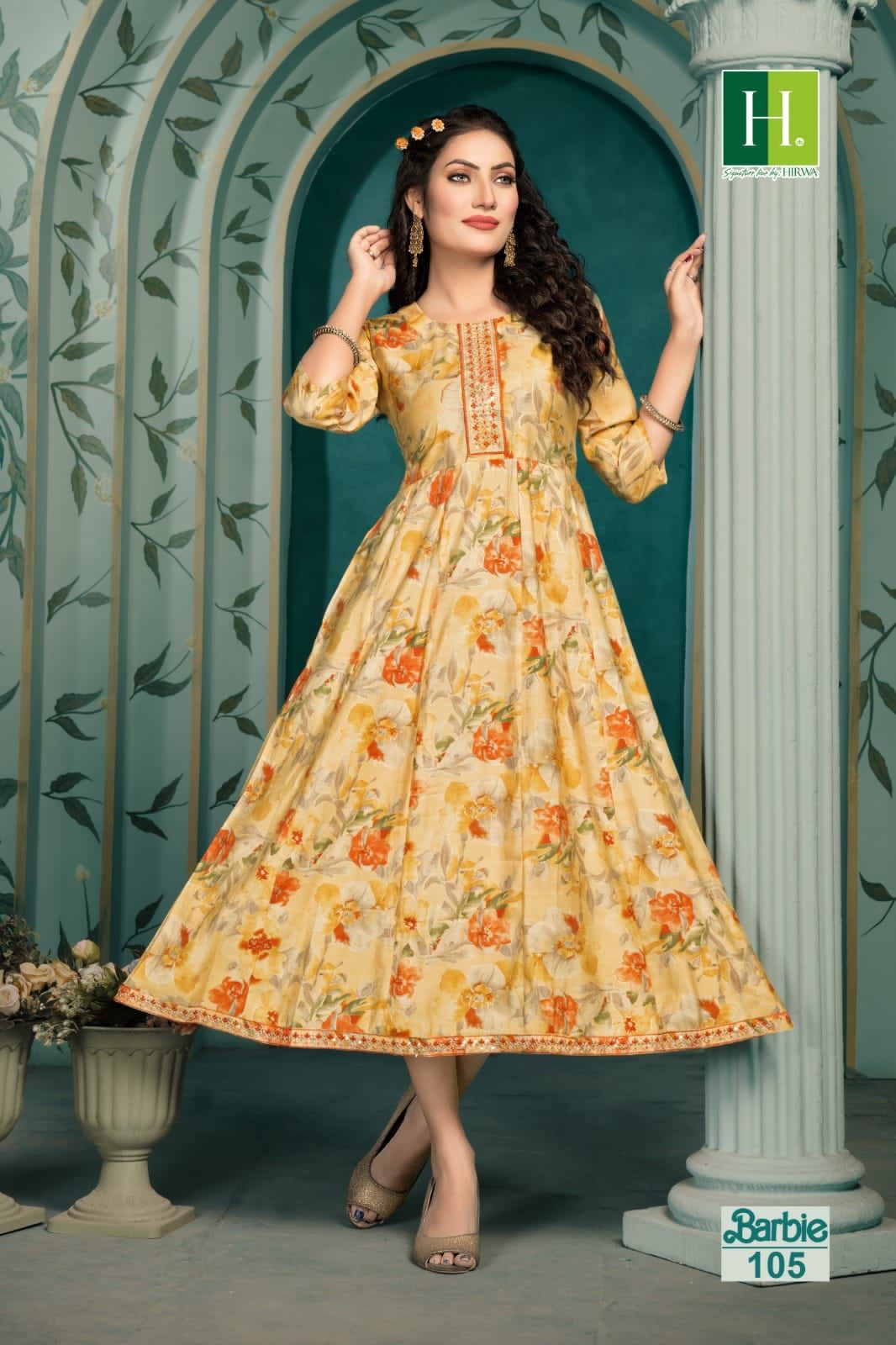Hirwa Barbie Modal Designer Kurtis Catalog - The Ethnic World