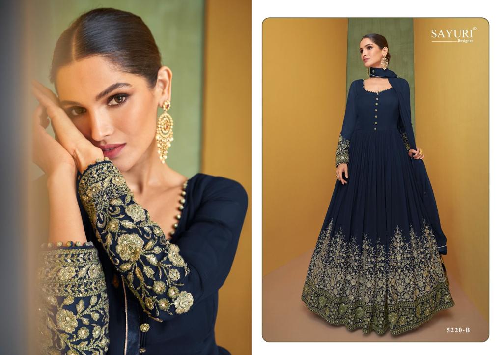 Sayuri Alizeh Gold Heavy Georgette Wedding Gown Catalog - The Ethnic World