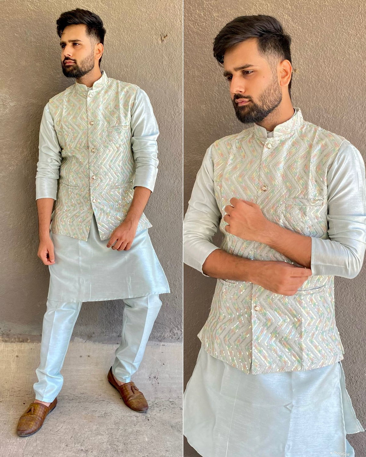 Manyavar Modi Jacket Kurta Pajama Catalog - The Ethnic World