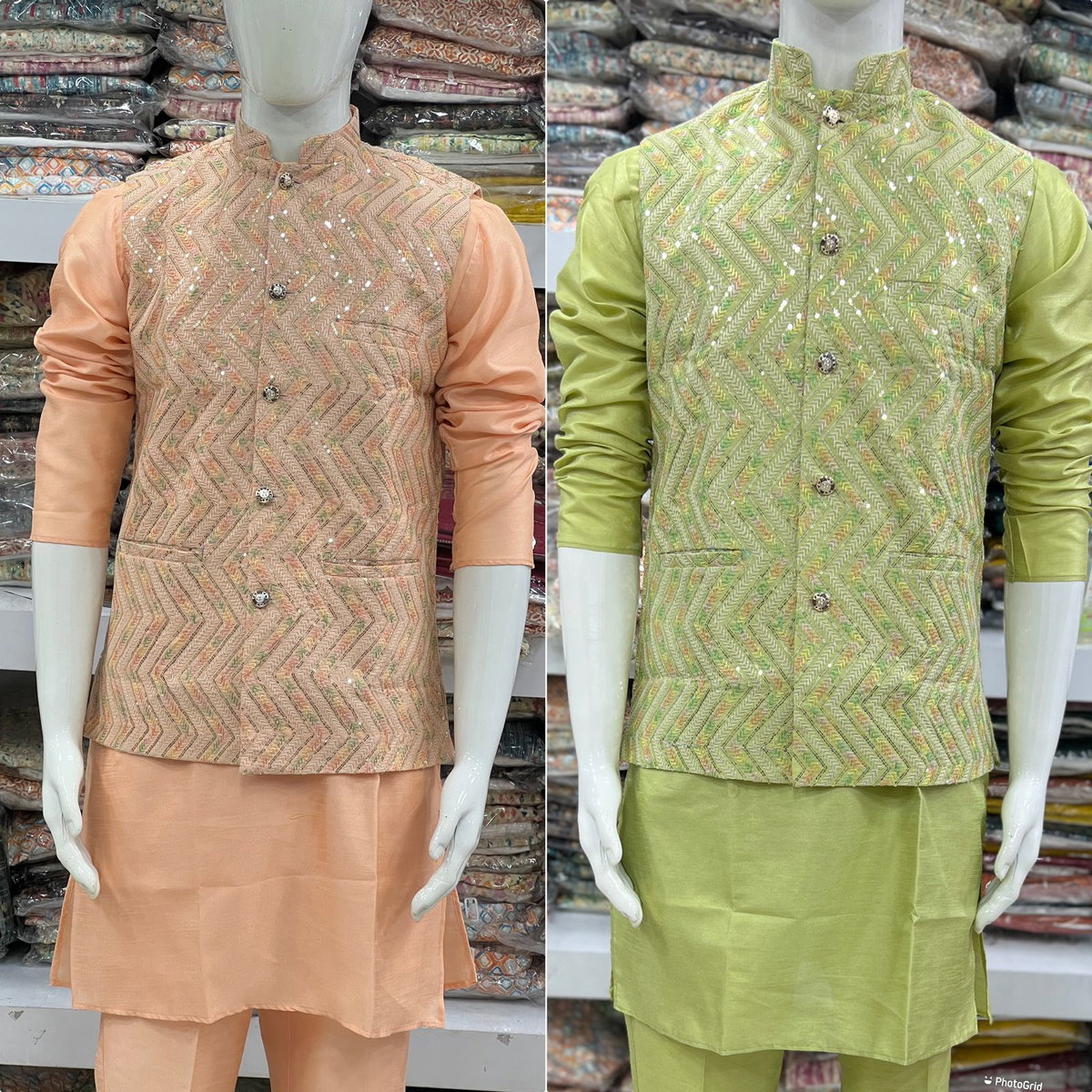 Manyavar Modi Jacket Kurta Pajama Catalog - The Ethnic World