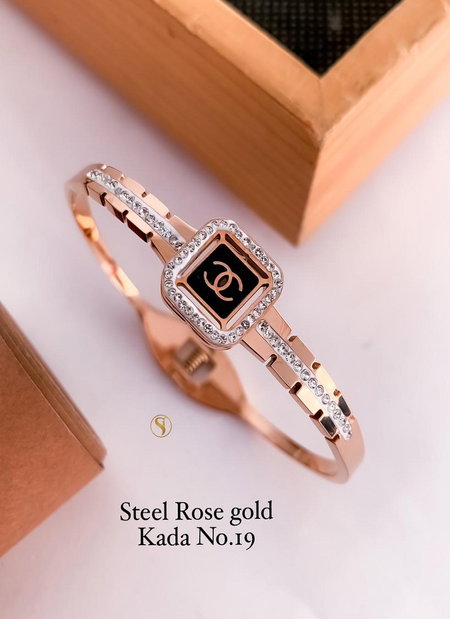 Fancy Steel Rose Gold Kada Accessories Catalog - The Ethnic World
