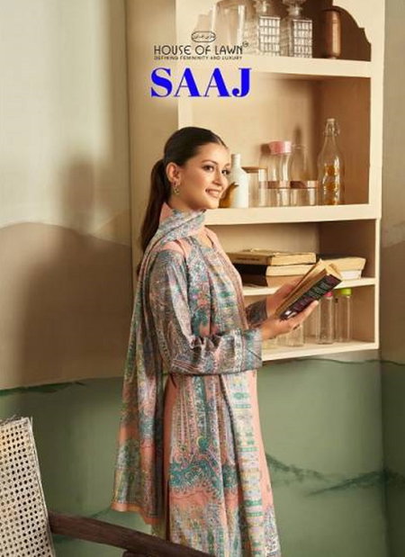 House Of Lawn Saaj Digital Printed Jam Satin Online Pakistani Suits ...