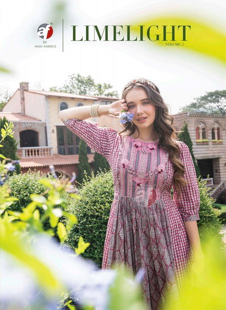 Lime Light Vol 2 By Af Malai Cotton Printed Long Kurtis Wholesale Shop ...