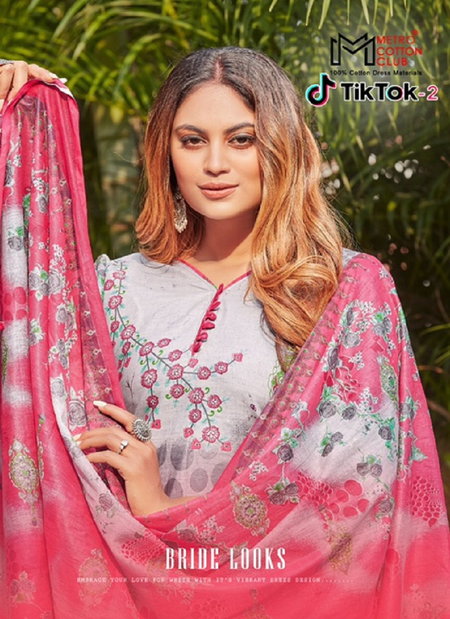 Metro Tik Tok 2 Exclusive Designer Pure Cotton Printed Latest Dress ...
