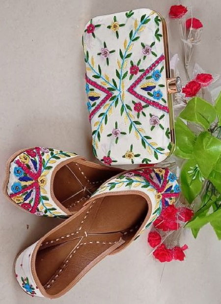 New Fancy Embroidered Jutti And Clutch Combo Collection - The Ethnic World