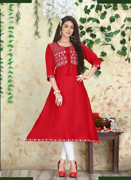 New Riyaa Tiya 1 Fancy Wea5r Designer Latest Embroidery Kurti ...
