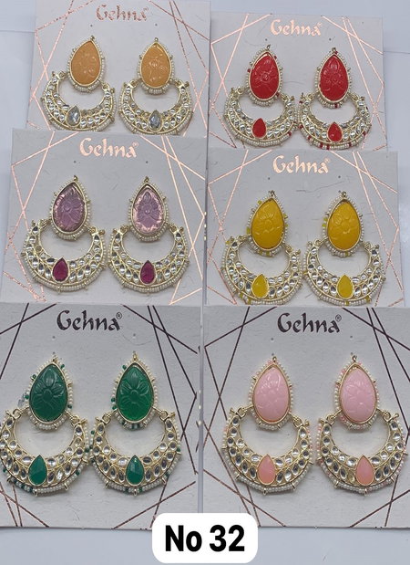 NR Diamond Moti And Stone Work Earrings Catalog - The Ethnic World