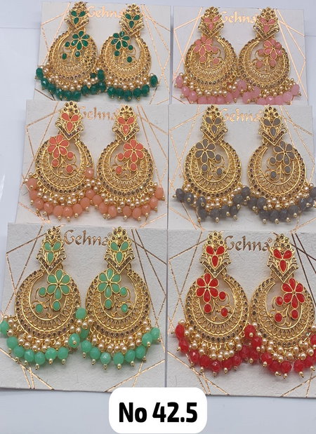 NR Fancy Pearls And Diamond Metal Earrings Catalog - The Ethnic World