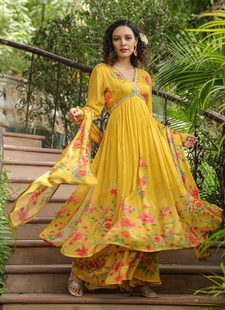 Yellow Rose By Fvd Alia Cut Sharara Readymade Suits Wholesale Clothing ...