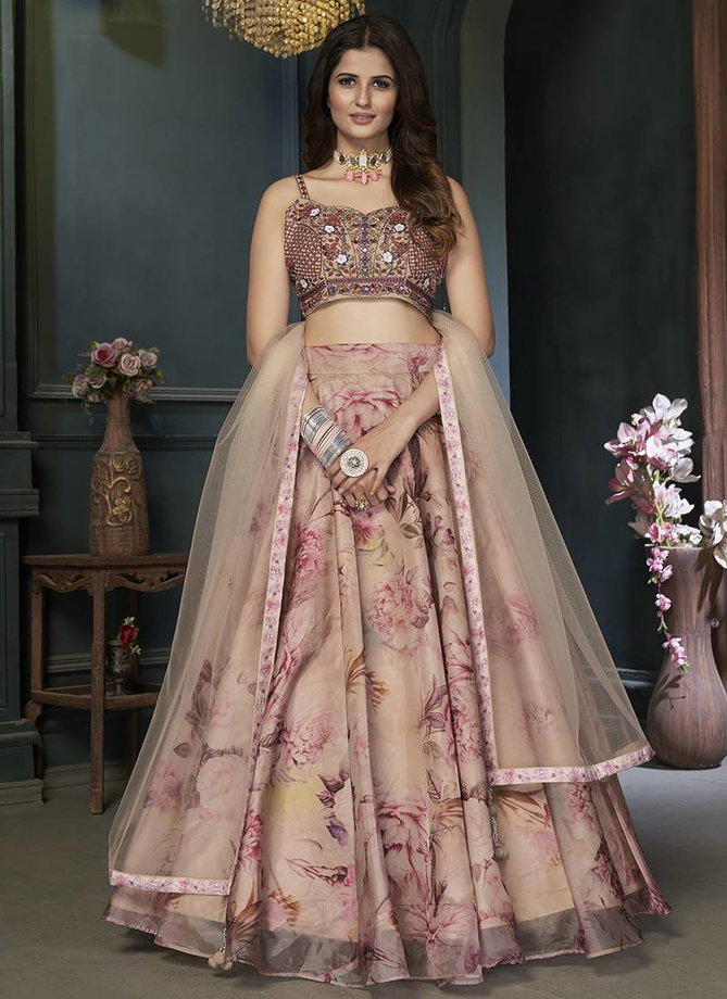 Beige Colour Premium Heavy New Stylish Party Wear Lehenga Collection ...