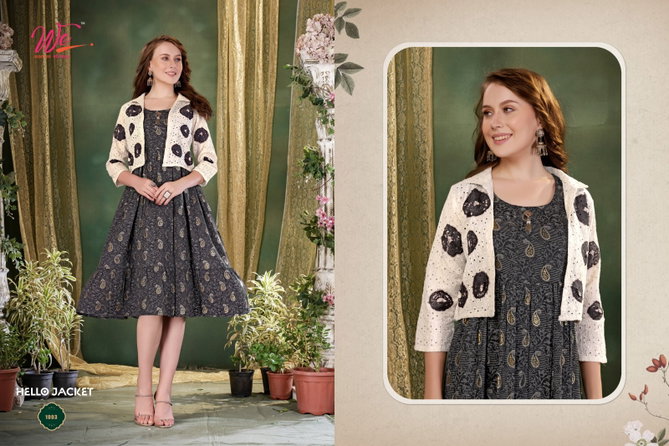 We Hello Designer Party Wear Jacket Kurtis Catalog - The Ethnic World