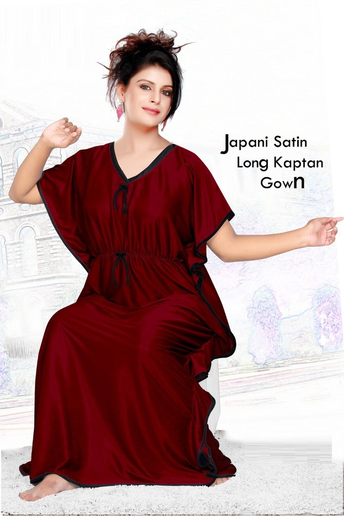 Japani 1 Satin Daily Night Wear Long Kaftan Nighty Gown Collection ...