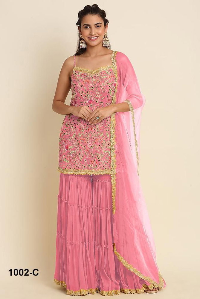 Super Hit 1002 New Colors Wedding Wear Wholesale Sharara Suit Catalog ...