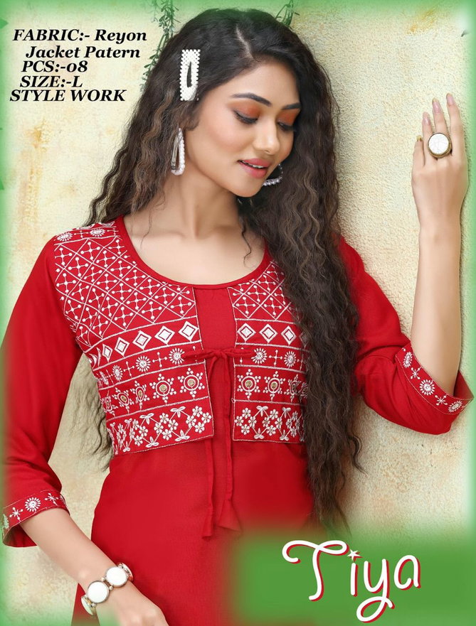 New Riyaa Tiya 1 Fancy Wea5r Designer Latest Embroidery Kurti ...