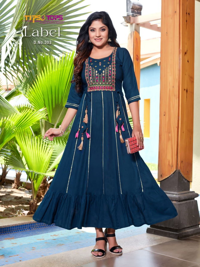 Tips And Tops Label 3 New Festive Wear Designer Long Anarkali Kurti ...