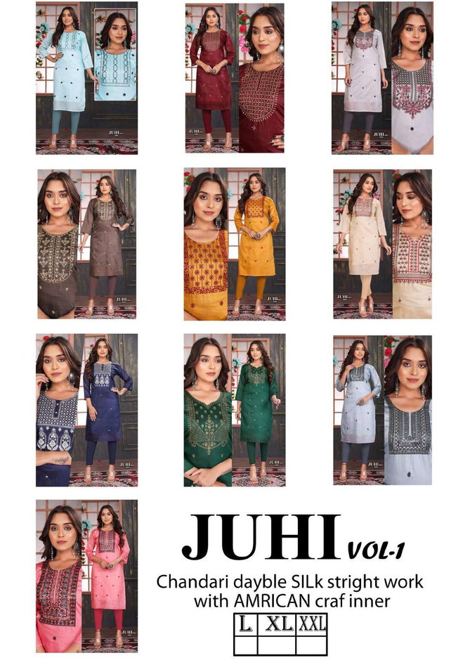 Golden Juhi Vol 1 Wholesale Designer Kurtis Catalog - The Ethnic World