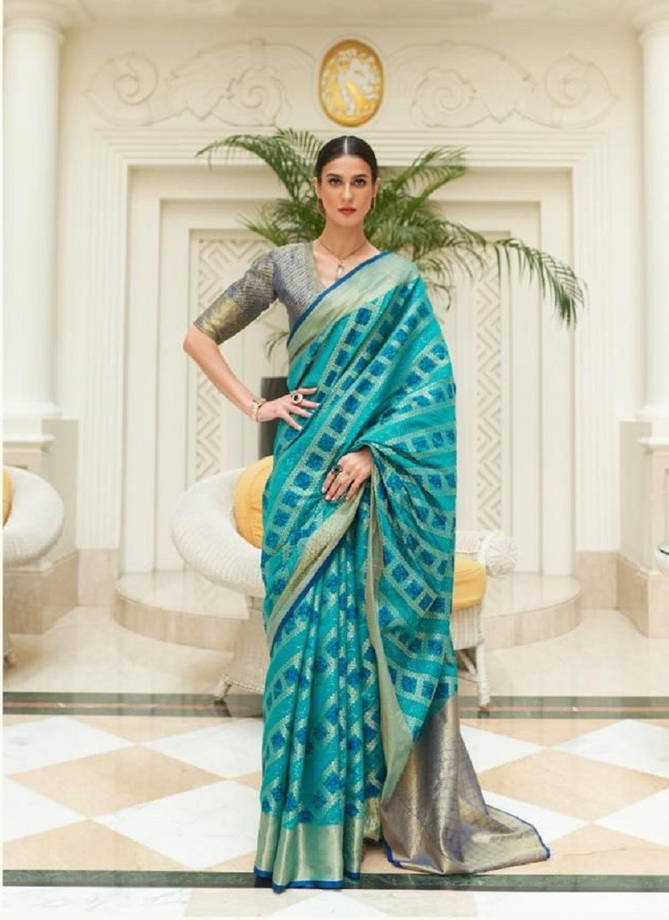 Firozi Colour Krivaa Silk Raj Tex New Latest Designer Exclusive Patola ...