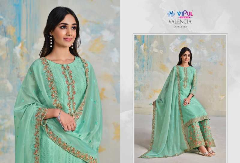Valencia By Vipul Organza Heavy Designer Salwar Suits Catalog - The ...