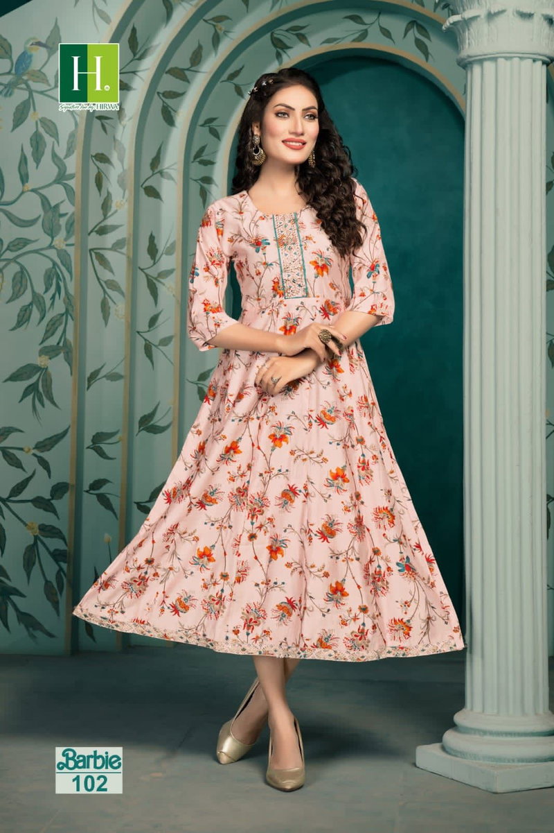 Hirwa Barbie Modal Designer Kurtis Catalog - The Ethnic World