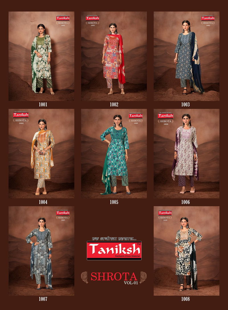 Taniksh Shrota Vol 1 Embroidery Readymade Suits Catalog - The Ethnic World