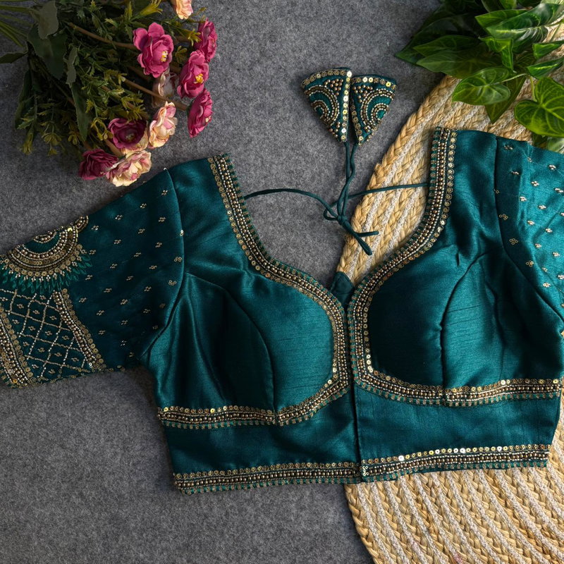 Tew Soft Italian Silk Heavy Handwork Blouse Best Wholesale Shop In ...