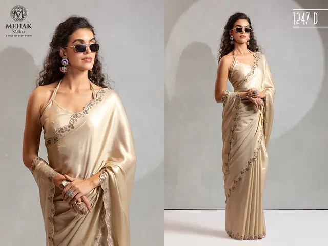 Mehek 1247 A TO 1247 E Satin Georgette Party Wear Saree Orders In India ...