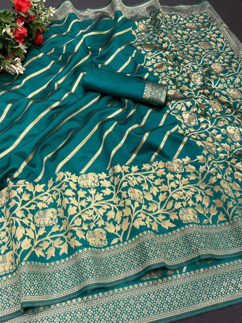 Laheriya Soft Lichi Silk Cloth Designer Saree Catalog - The Ethnic World