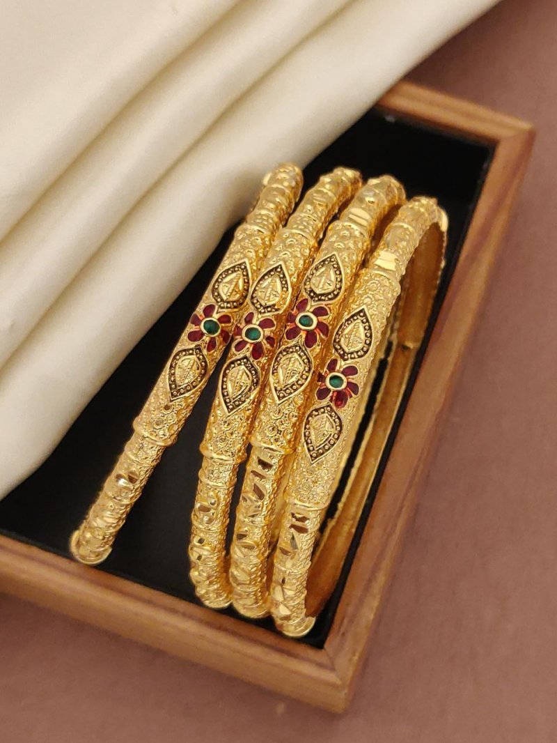 Designer Micro Gold Plating Bangles Catalog - The Ethnic World