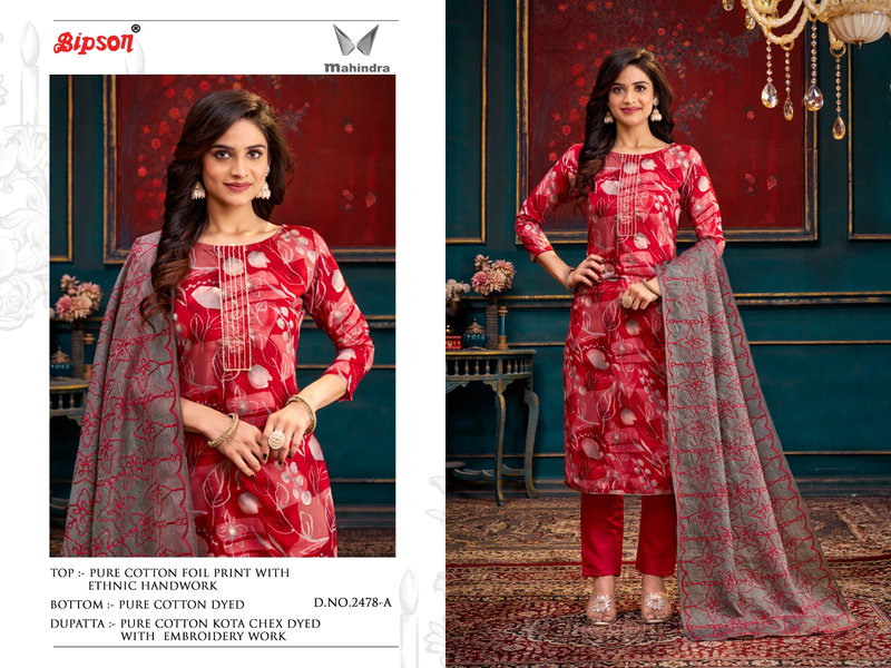 Mahindra 2478 By Bipson Printed Cotton Dress Material Wholesale ...