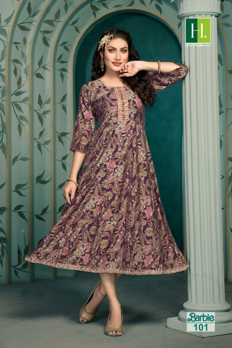 Hirwa Barbie Modal Designer Kurtis Catalog - The Ethnic World
