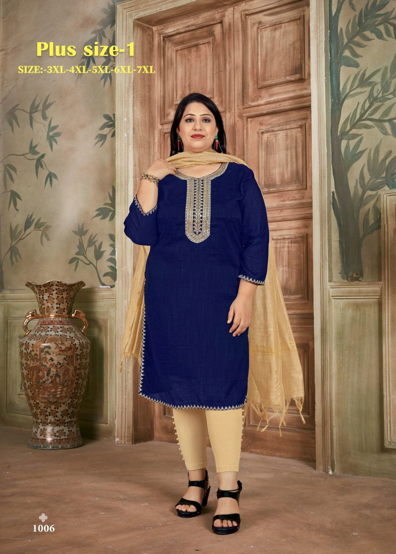 Plus Size V 1 Designer Kurtis Catalog - The Ethnic World