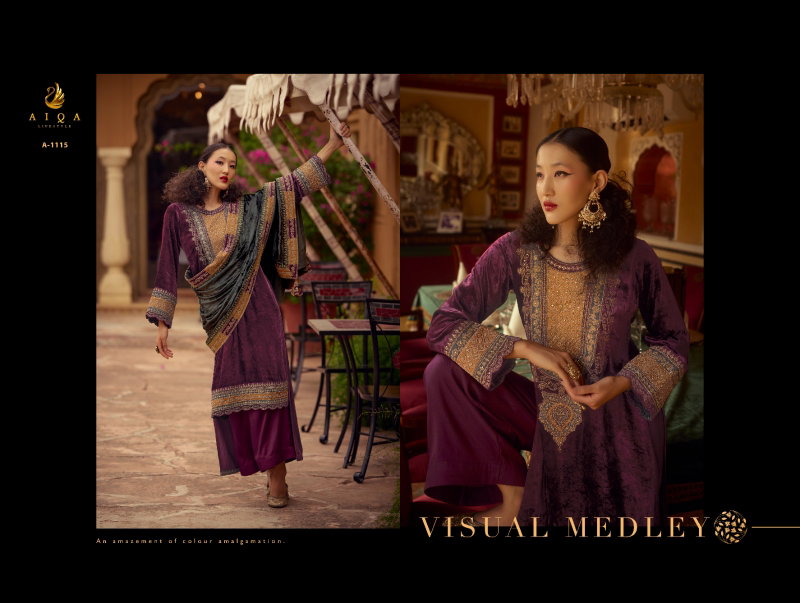 Surkh By Aiqa Winter Wear Fancy Work Velvet Salwar Kameez Wholesale ...