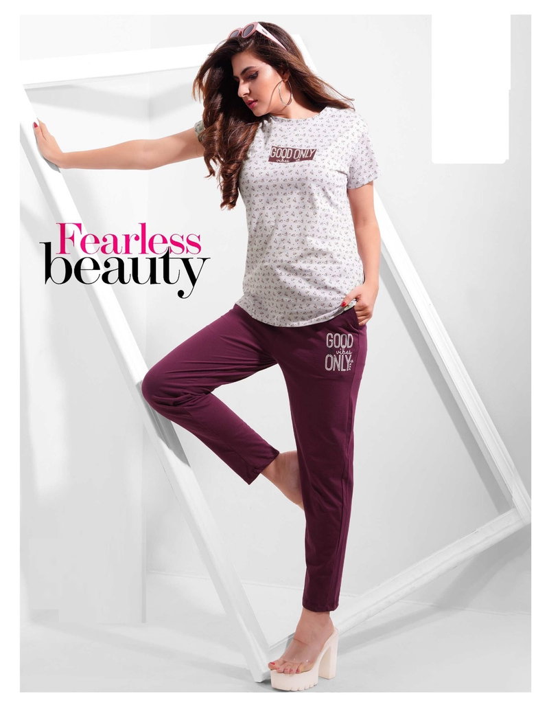 Print To Plain Fancy Night Wear Hosiery cotton Night Suit Wholesale ...