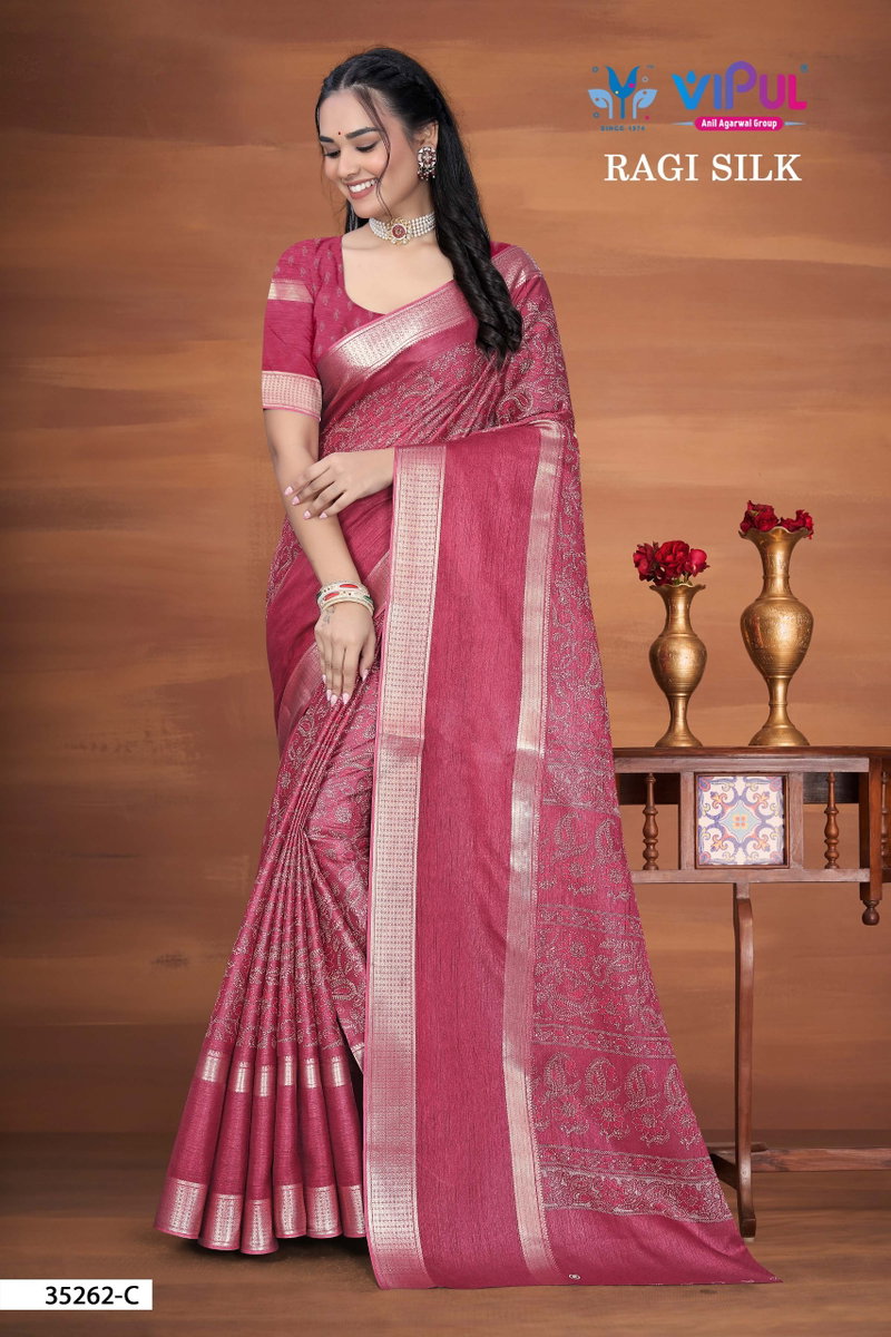 Ragi Silk 35262 A To D By Vipul Silk Wholesale Daily Wear Saree In ...