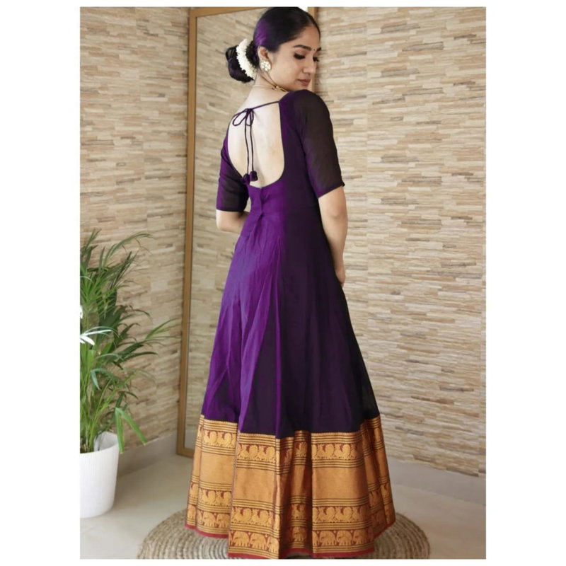 lazza Pure Silk Zari Weaving Gown Catalog - The Ethnic World