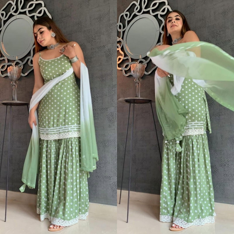 1142 Printed Cotton Silk Sharara Suits Catalog - The Ethnic World