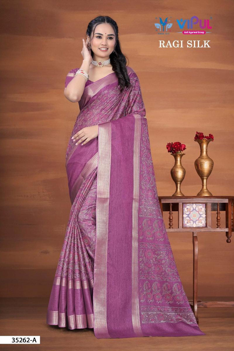 Ragi Silk 35262 A To D By Vipul Silk Wholesale Daily Wear Saree In ...