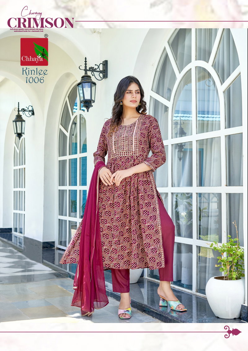 Kinlee Chhaya Rayon Printed Readymade Suits Catalog - The Ethnic World