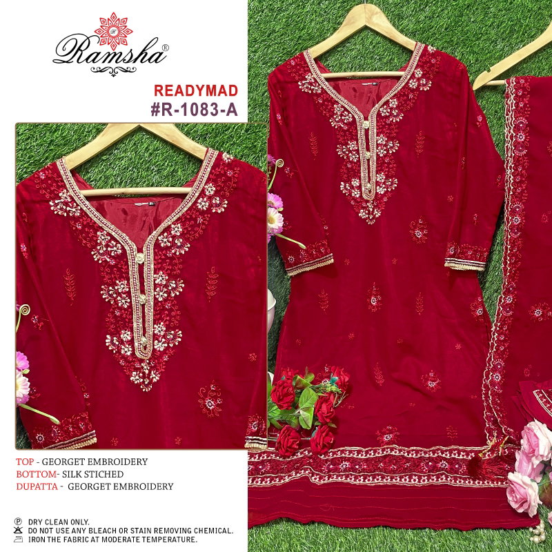 R 1083 By Ramsha Size Set Georgette Pakistani Suits - The Ethnic World