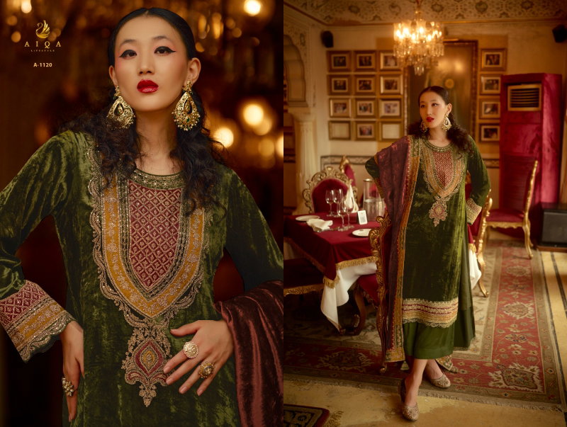 Surkh By Aiqa Winter Wear Fancy Work Velvet Salwar Kameez Wholesale ...