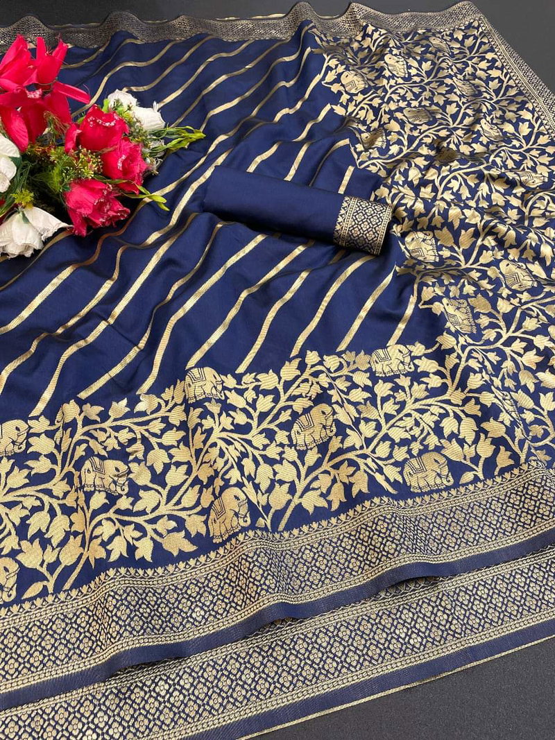 Laheriya Soft Lichi Silk Cloth Designer Saree Catalog - The Ethnic World