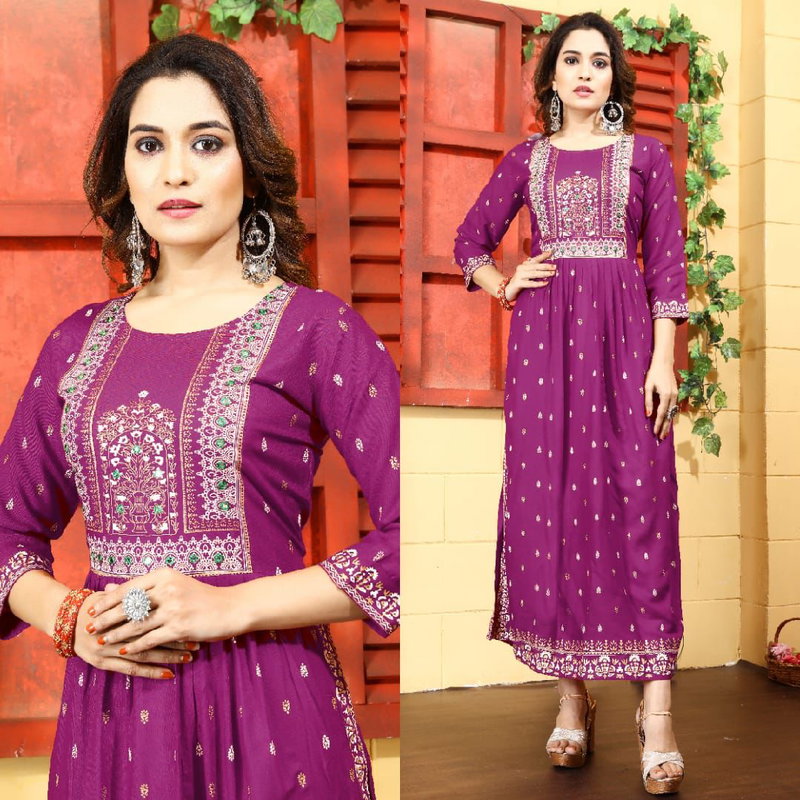 Janvi Nayra 3 Fancy Wear Wholesale Embroidery Kurtis Catalog - The ...